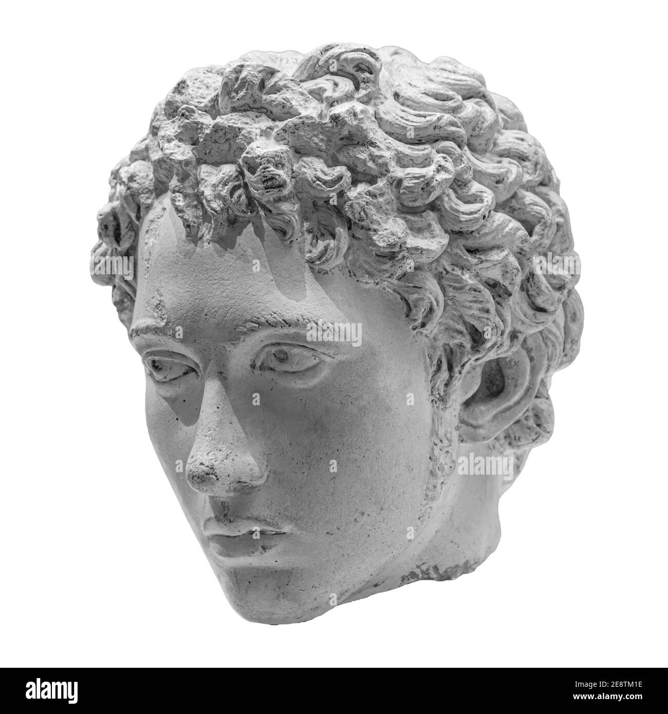 Ancient roman marble portrait of a boy. Young man head statue isolated ...