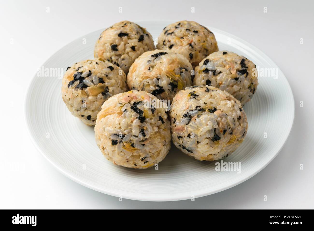 Rice ball on white background Stock Photo - Alamy