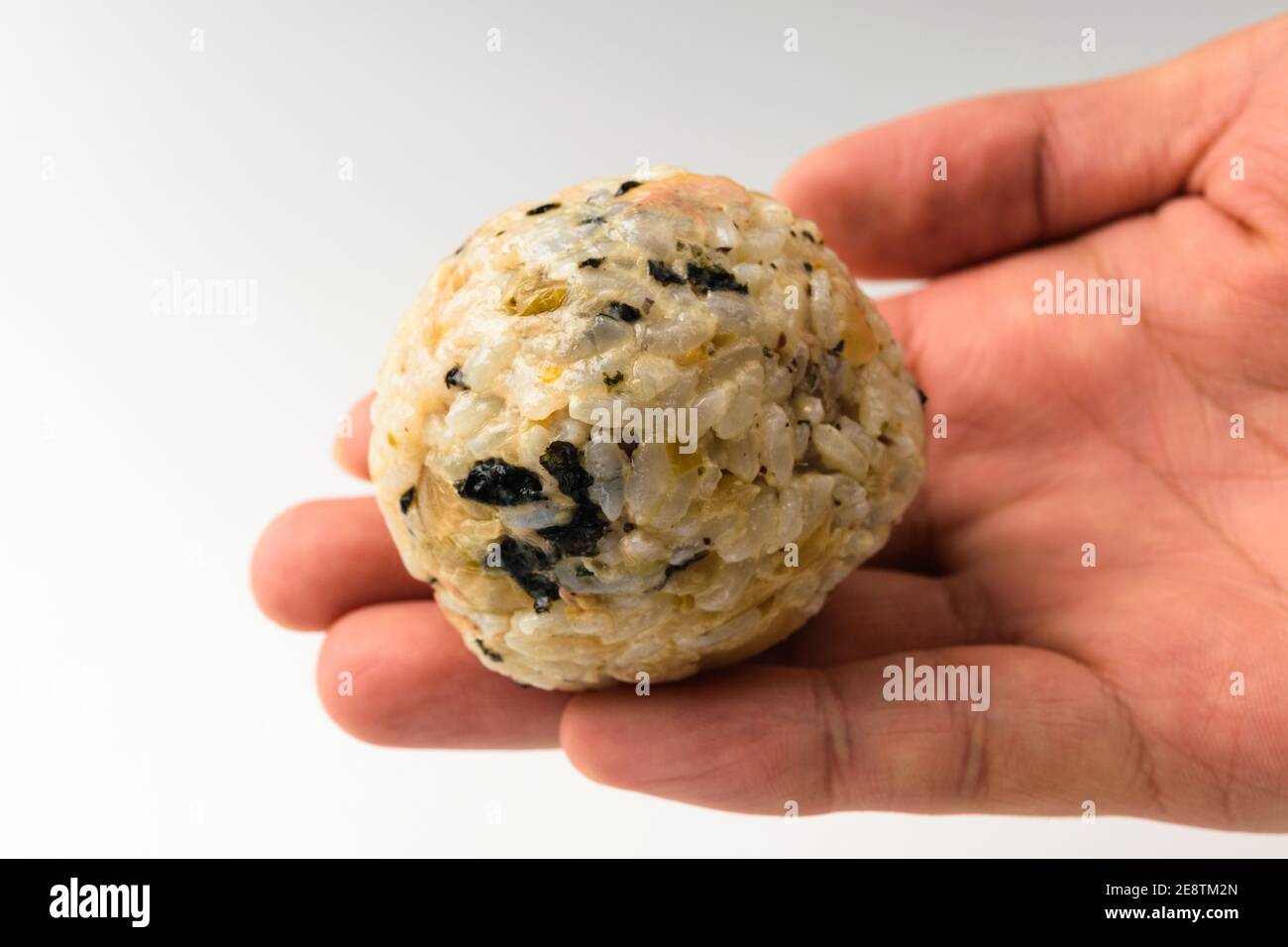 Rice ball on white background Stock Photo - Alamy