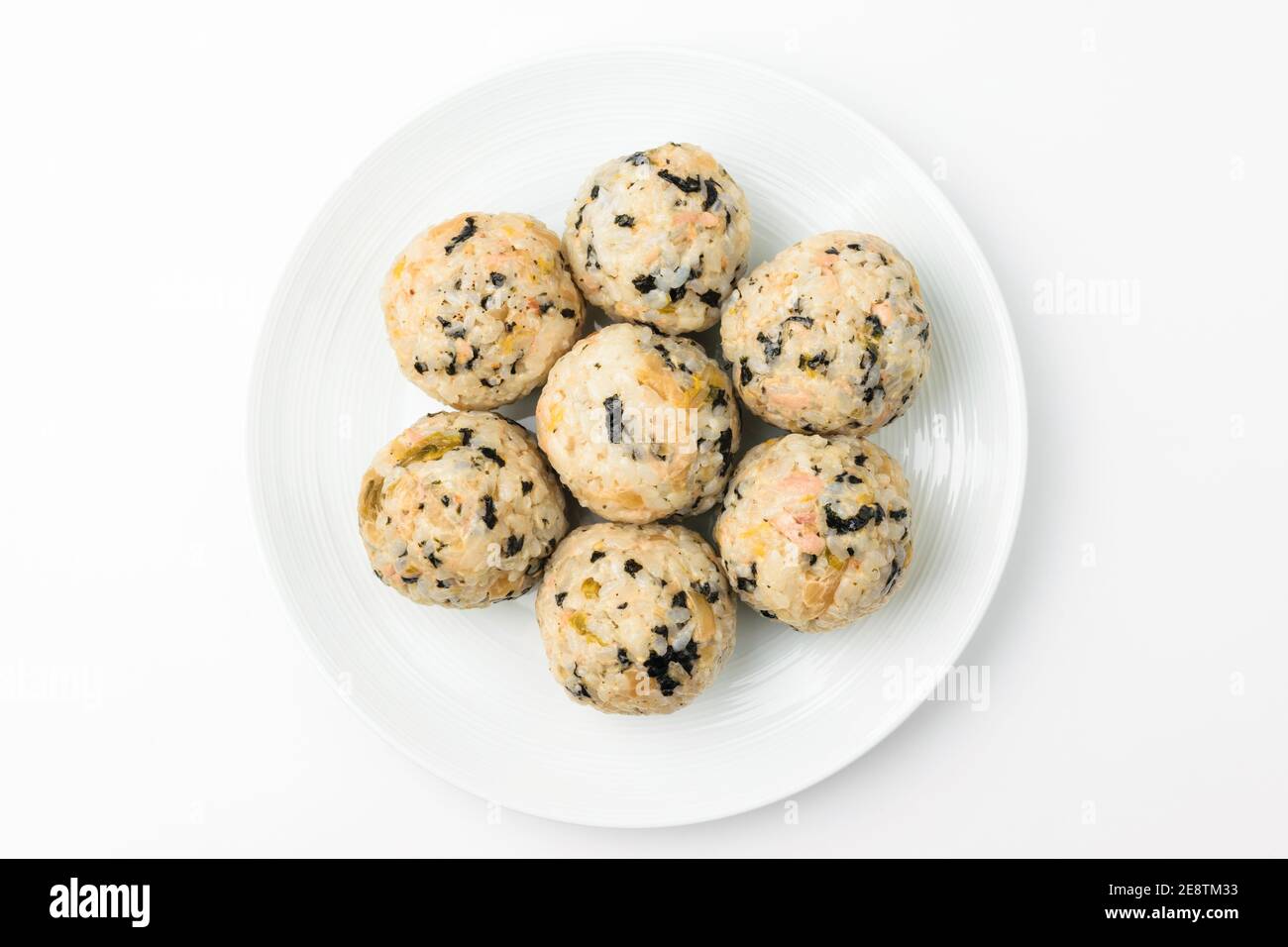 Rice ball on white background Stock Photo - Alamy