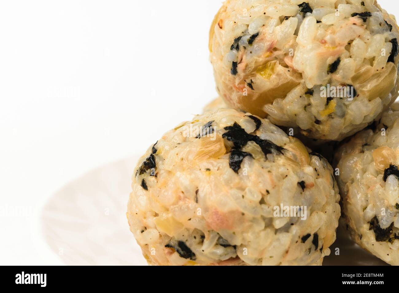 Rice ball on white background Stock Photo - Alamy