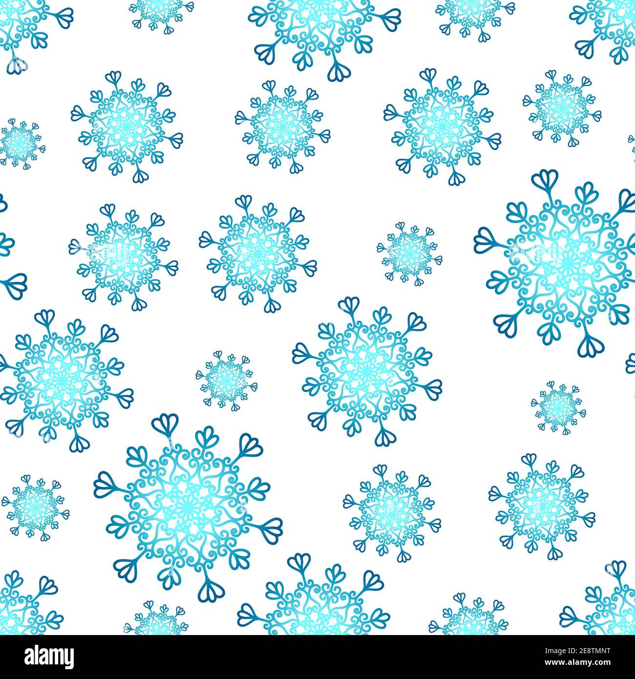 Winter seamless pattern with colorful gradient snowflakes on white ...