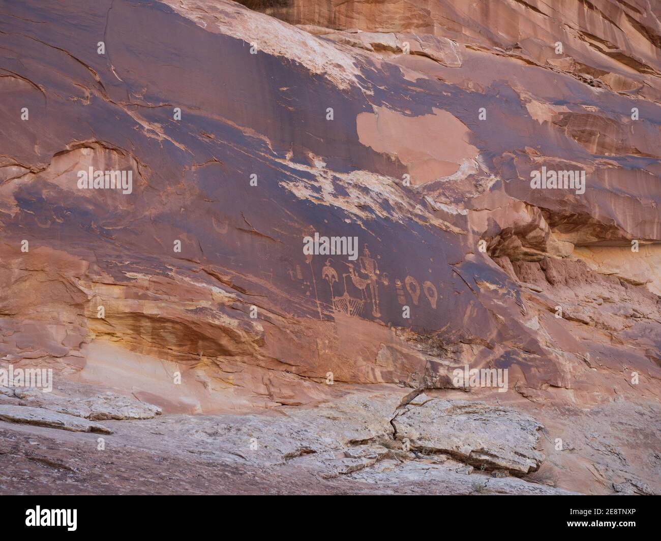 Walk to Wolfman panel petroglyphs at Combs Ridge, Butler Wash Road ...