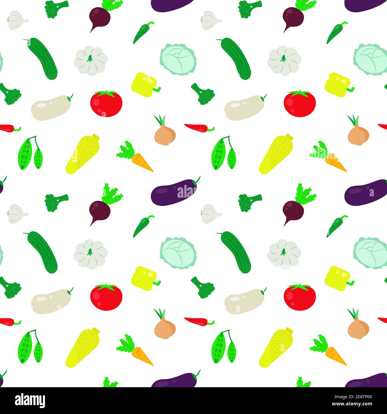 Seamless repeating pattern with vegetables. Vector background for ...