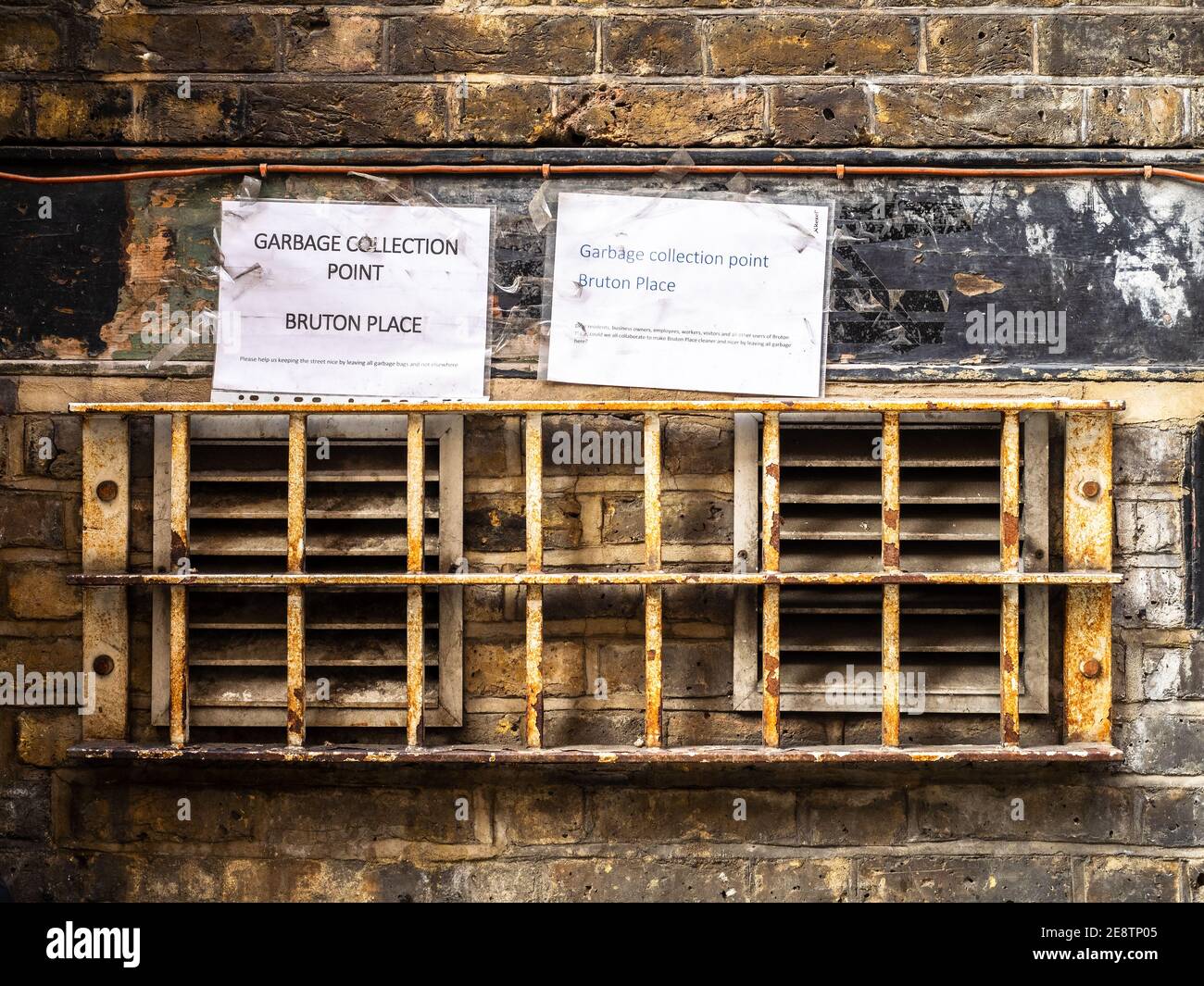 Garbage collection point in Mayfair district - London, England Stock ...