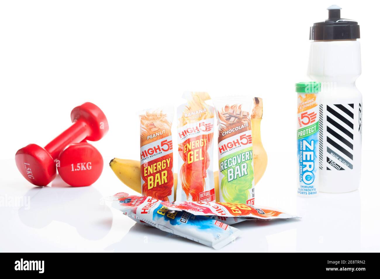 Kyiv, Ukraine - Nov 3, 2020: high5 sports food for runners and cyclists ...