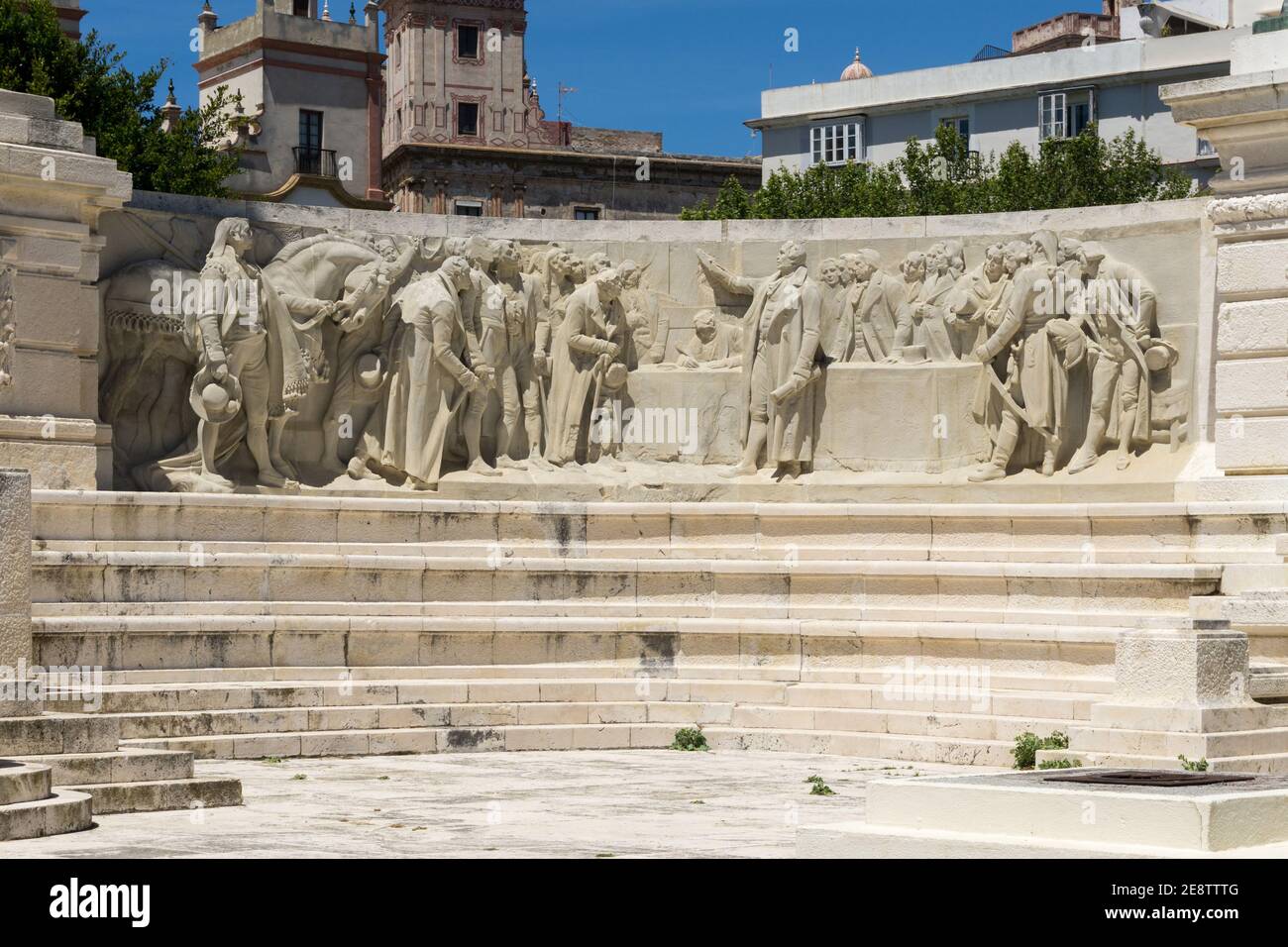Monument to the Cortes and the 1812 constitution, Plaza de Espana ...