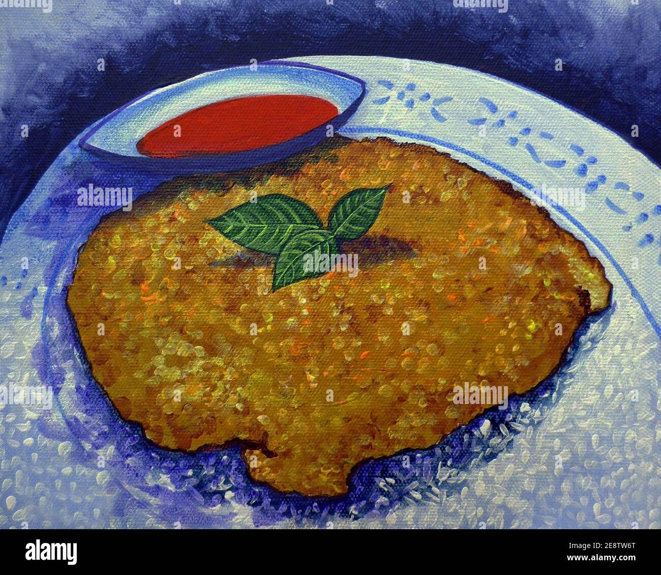 Food painting,Realistic ,oil painting, there are many countries Stock ...