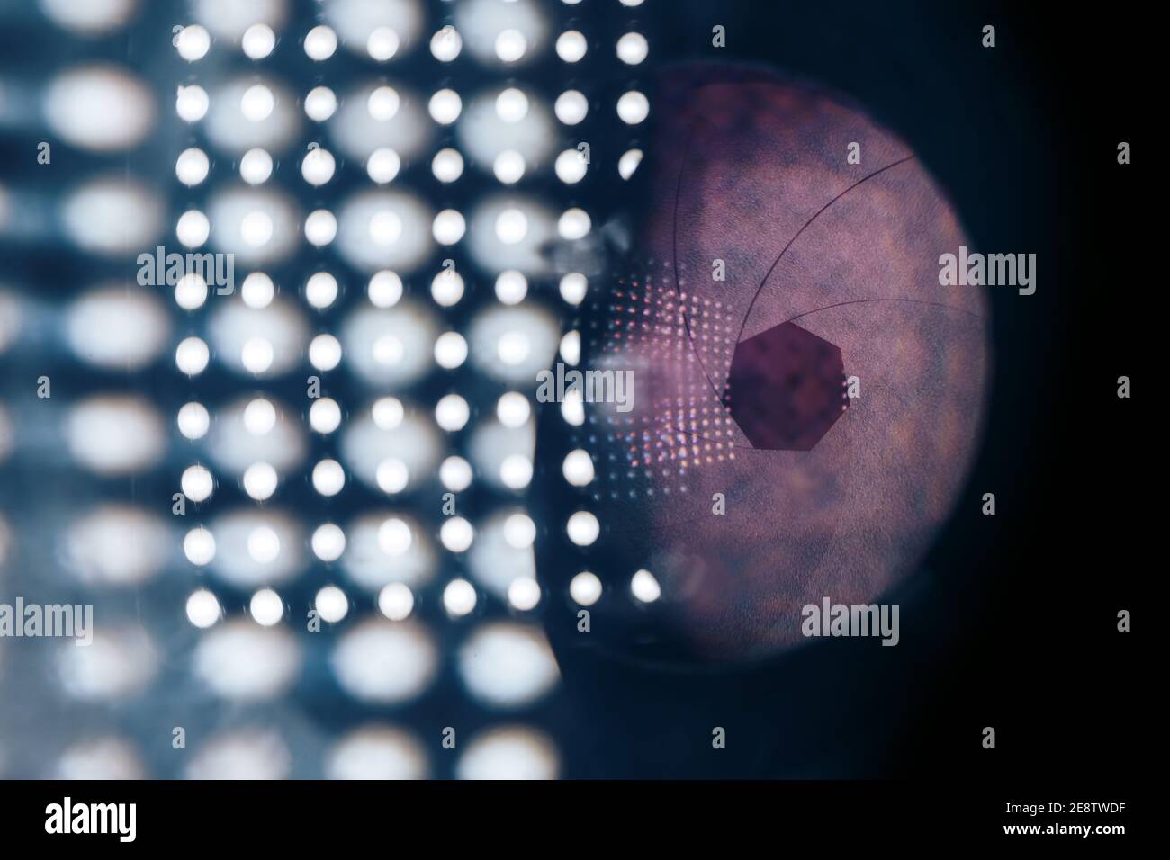 Beautiful abstract camera lens with glass reflection. Background ...