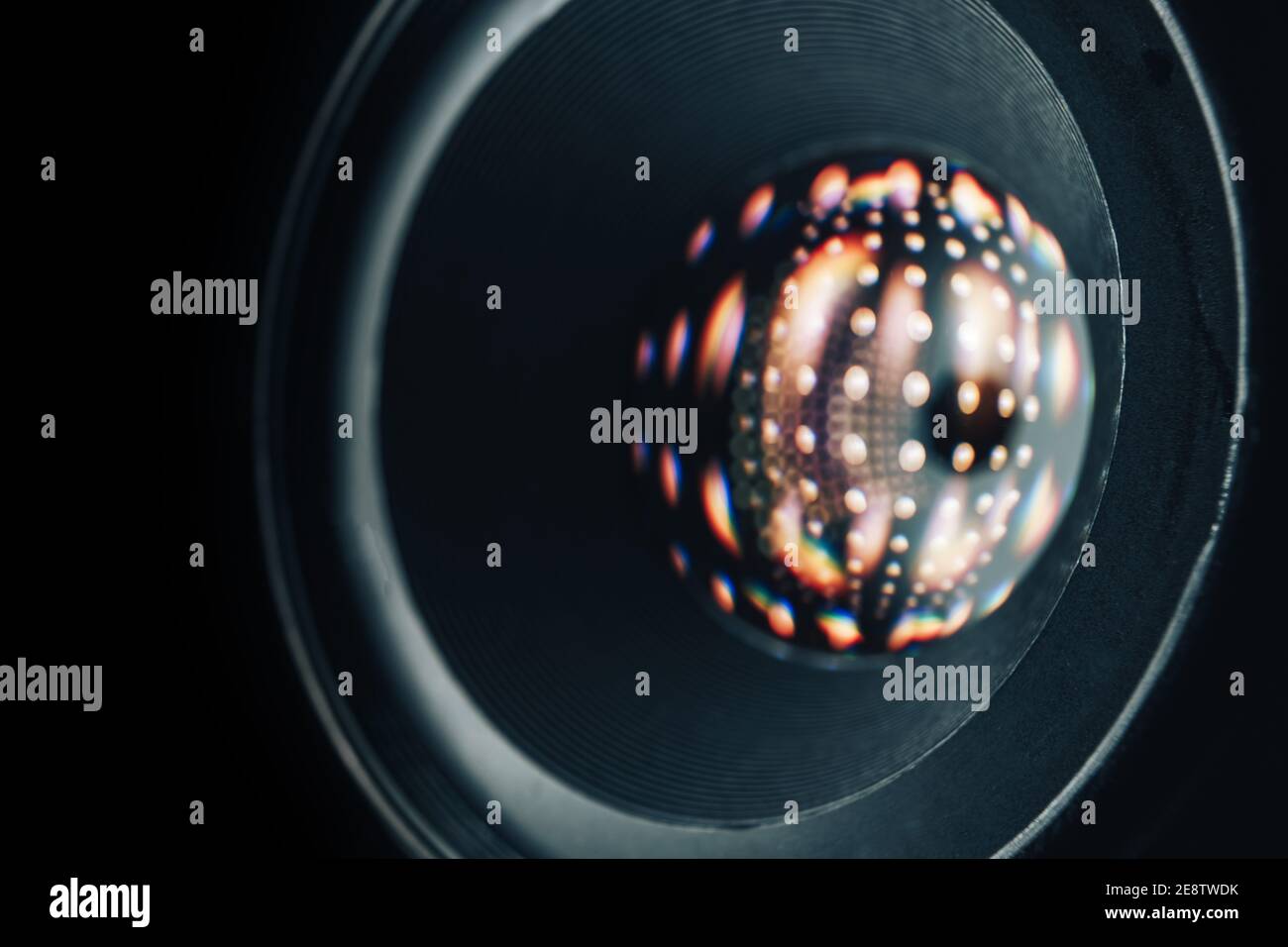 Beautiful abstract camera lens with glass reflection. Background ...