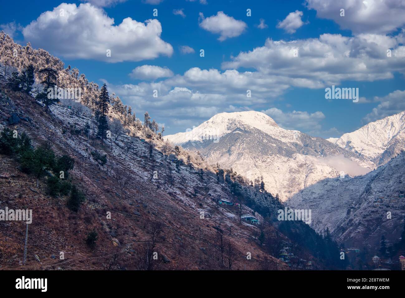 Mountain view of Mahandri Village with Kunhar river, Kaghan Valley ...