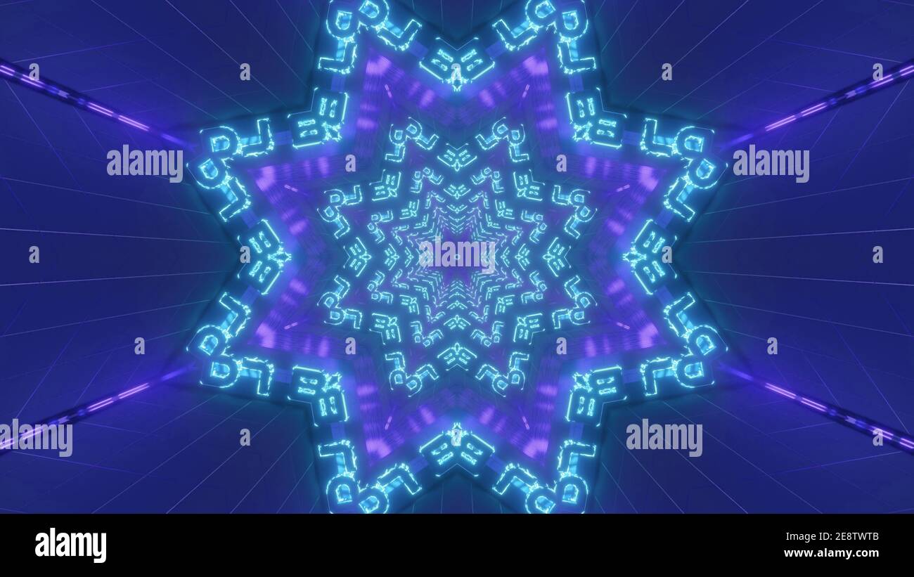 Abstract neon star pattern 3d illustration Stock Photo - Alamy