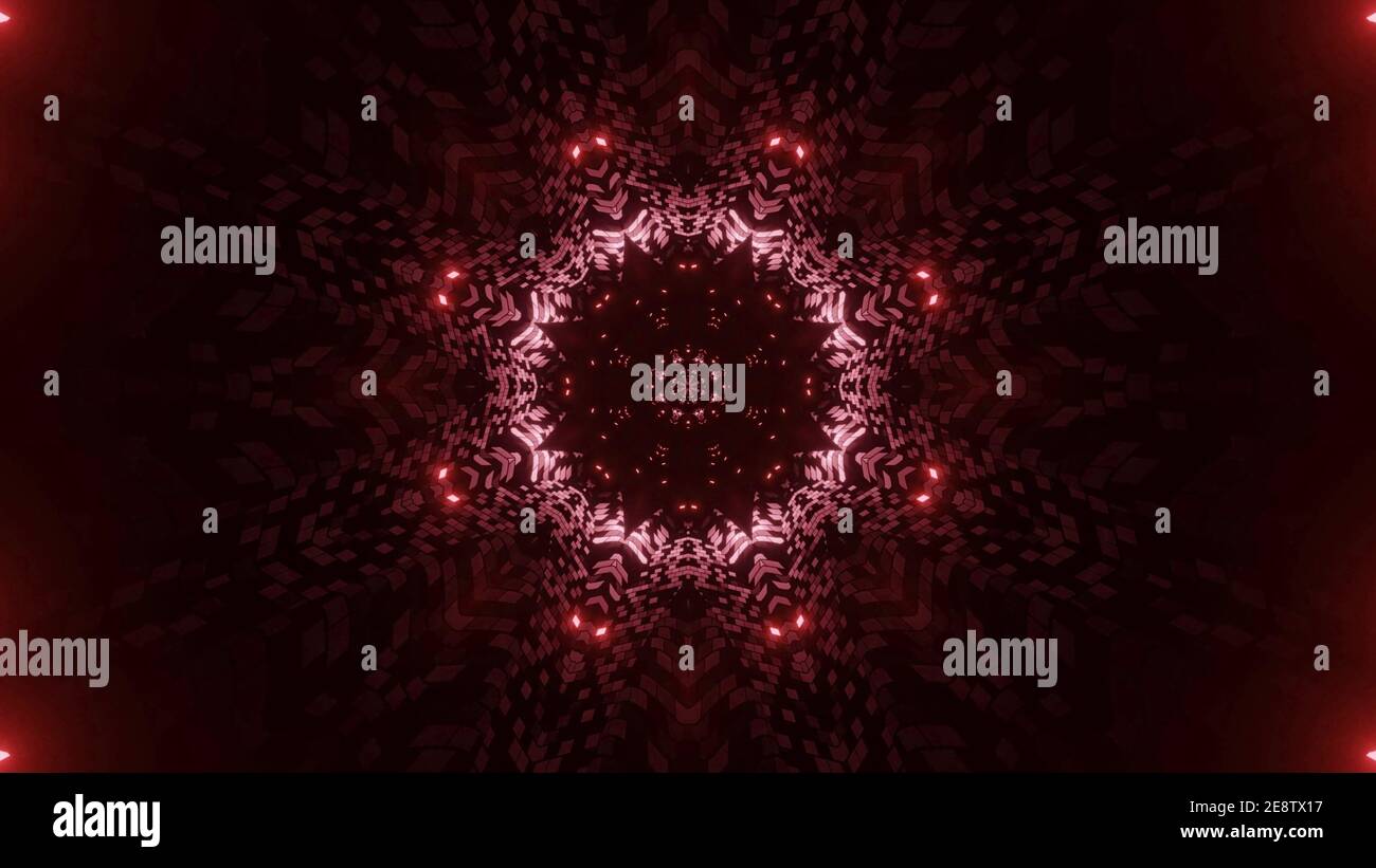 Red science fiction space tunnel 3d illustration Stock Photo - Alamy