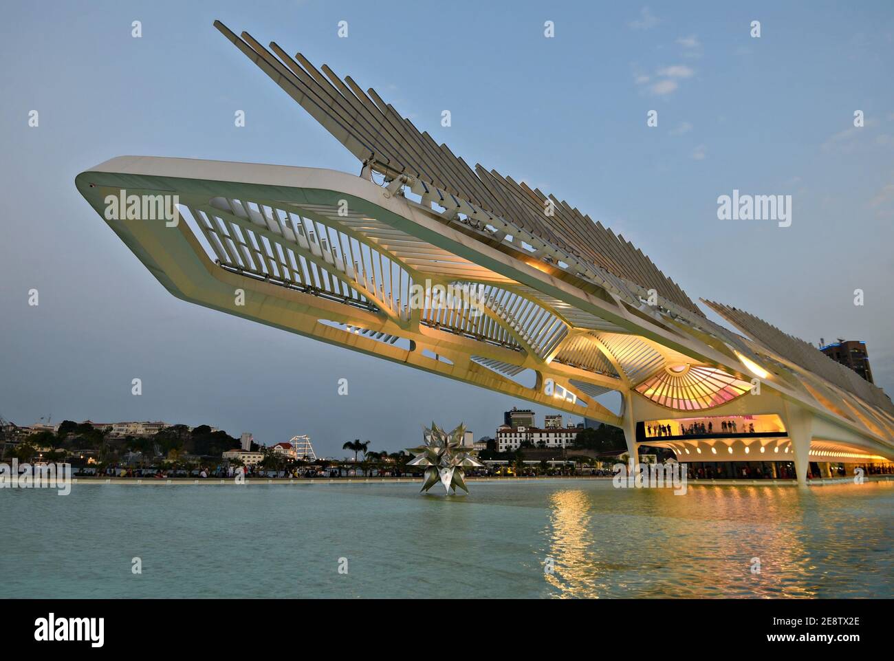 Blue hour panoramic view of Museu do Amanhã with the Puffed Star II ...