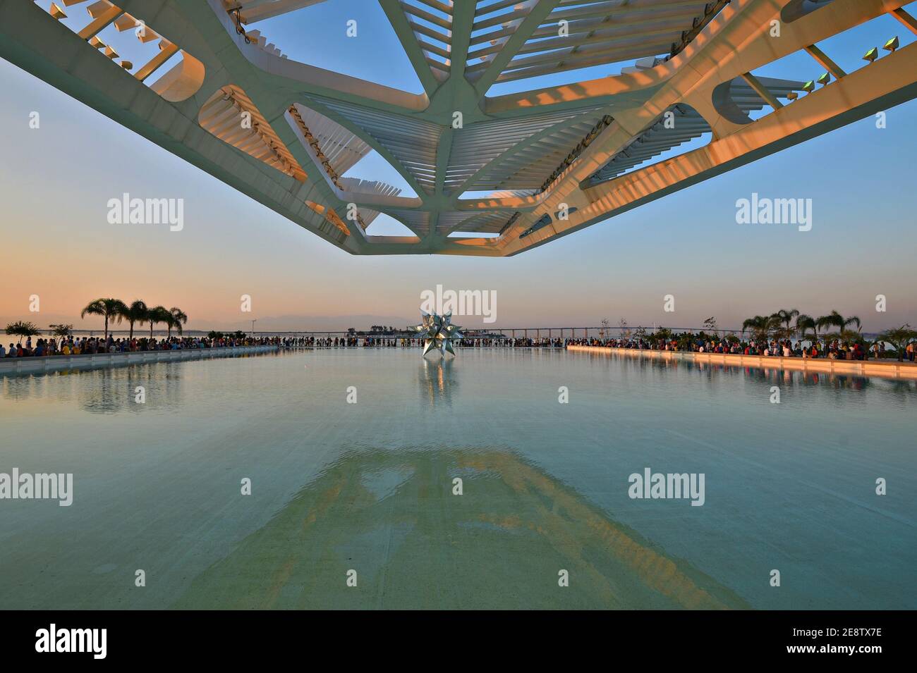 Sunset panoramic view of Museu do Amanhã with the Puffed Star II ...