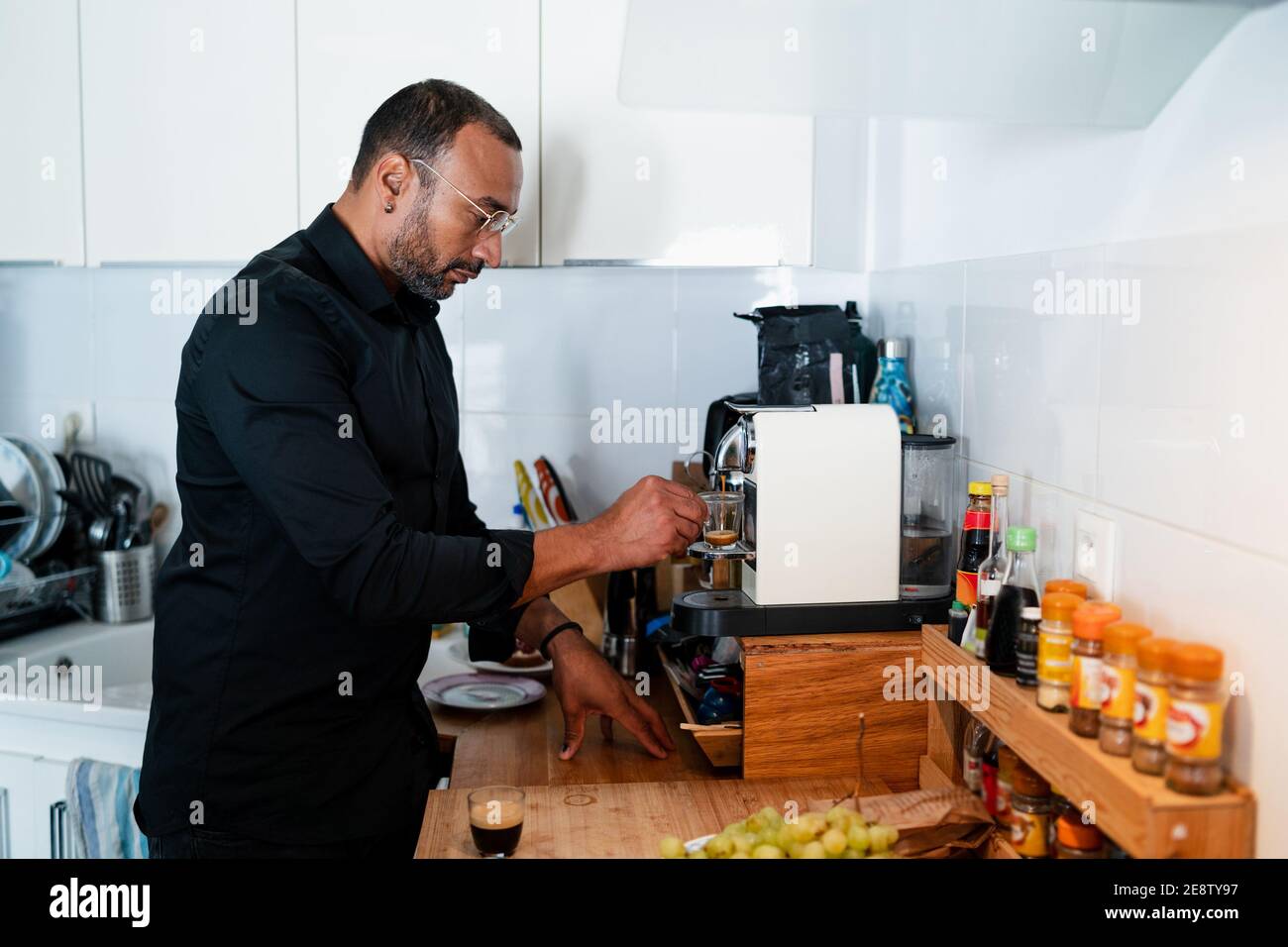 Handsome man glasses smile 40s hi-res stock photography and images - Alamy