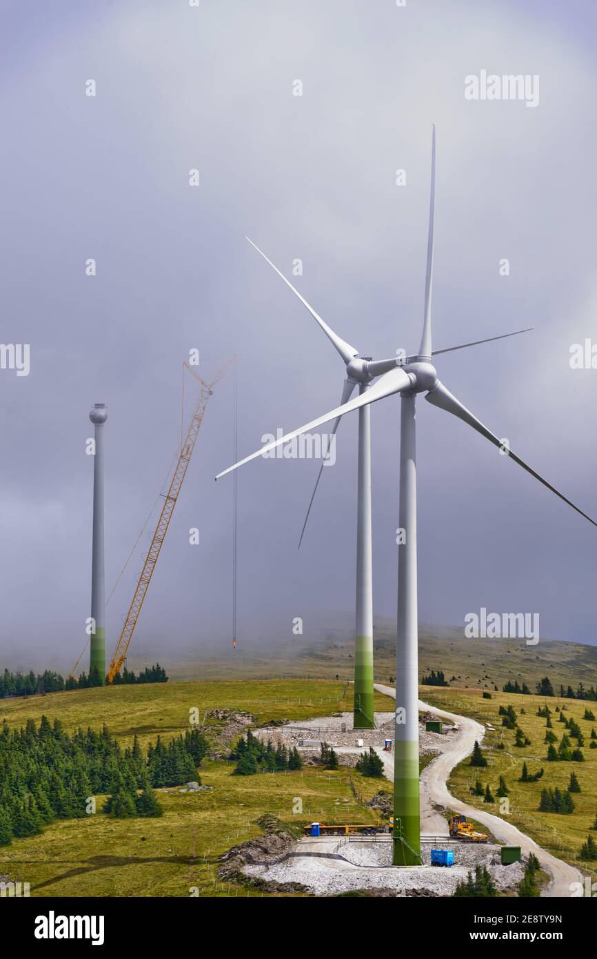 building a wind power plant on the austrian mountain pretul, run by the ...
