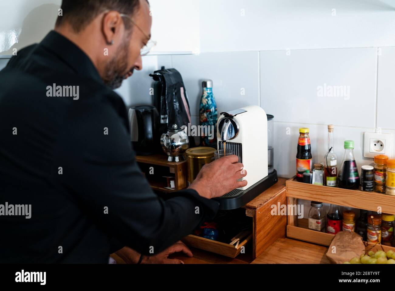 Handsome man glasses smile 40s hi-res stock photography and images - Alamy