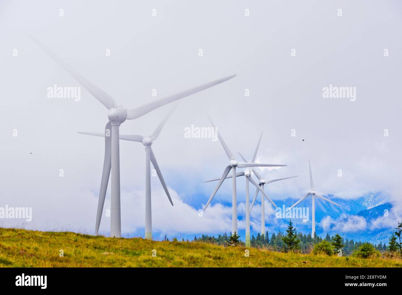 wind power plant on the austrian mountain pretul, run by the austrian ...