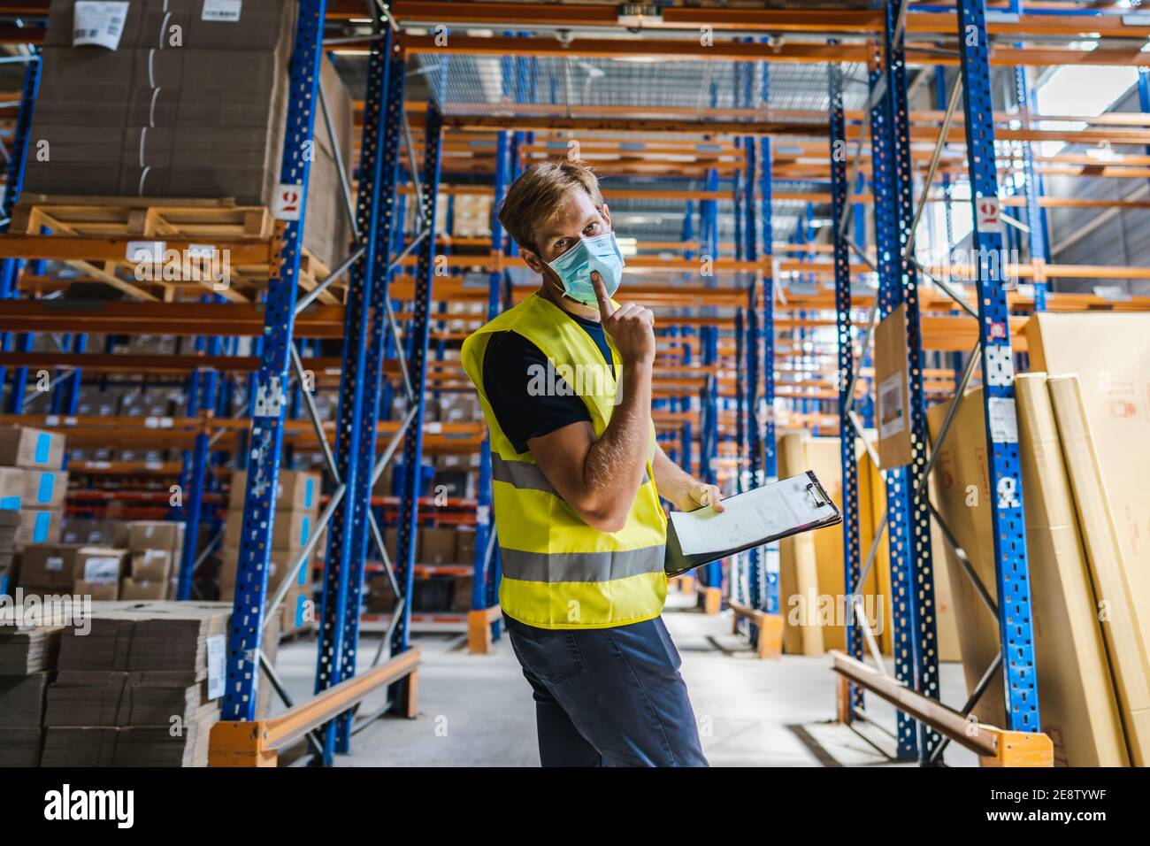 30 years old storehouse worker during stock inventory Stock Photo - Alamy