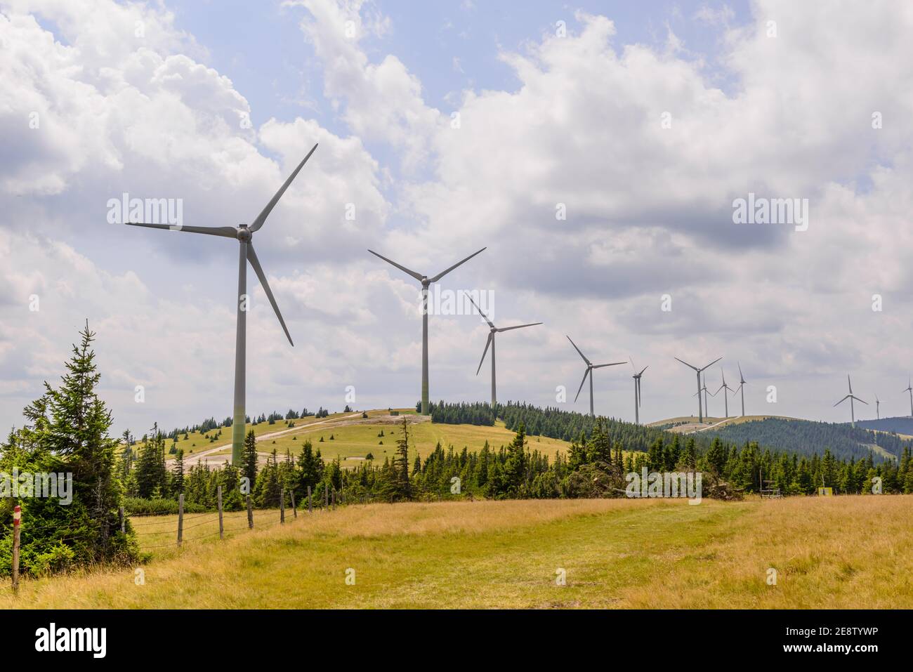 wind power plant on the mountain pretul in the austrian alps near ...