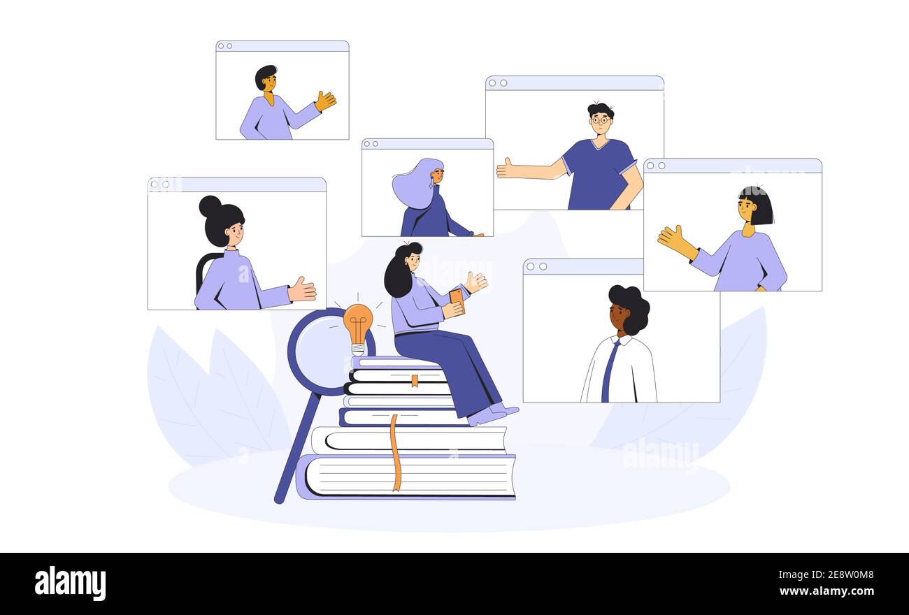 Multicultural students group discussion Stock Vector Images - Alamy