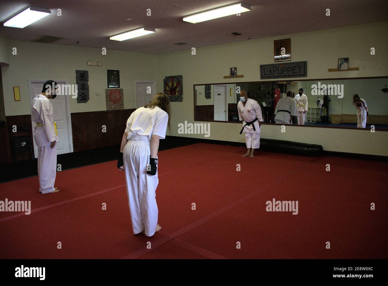 This action photo is of my son and his classmates in a Karate class ...