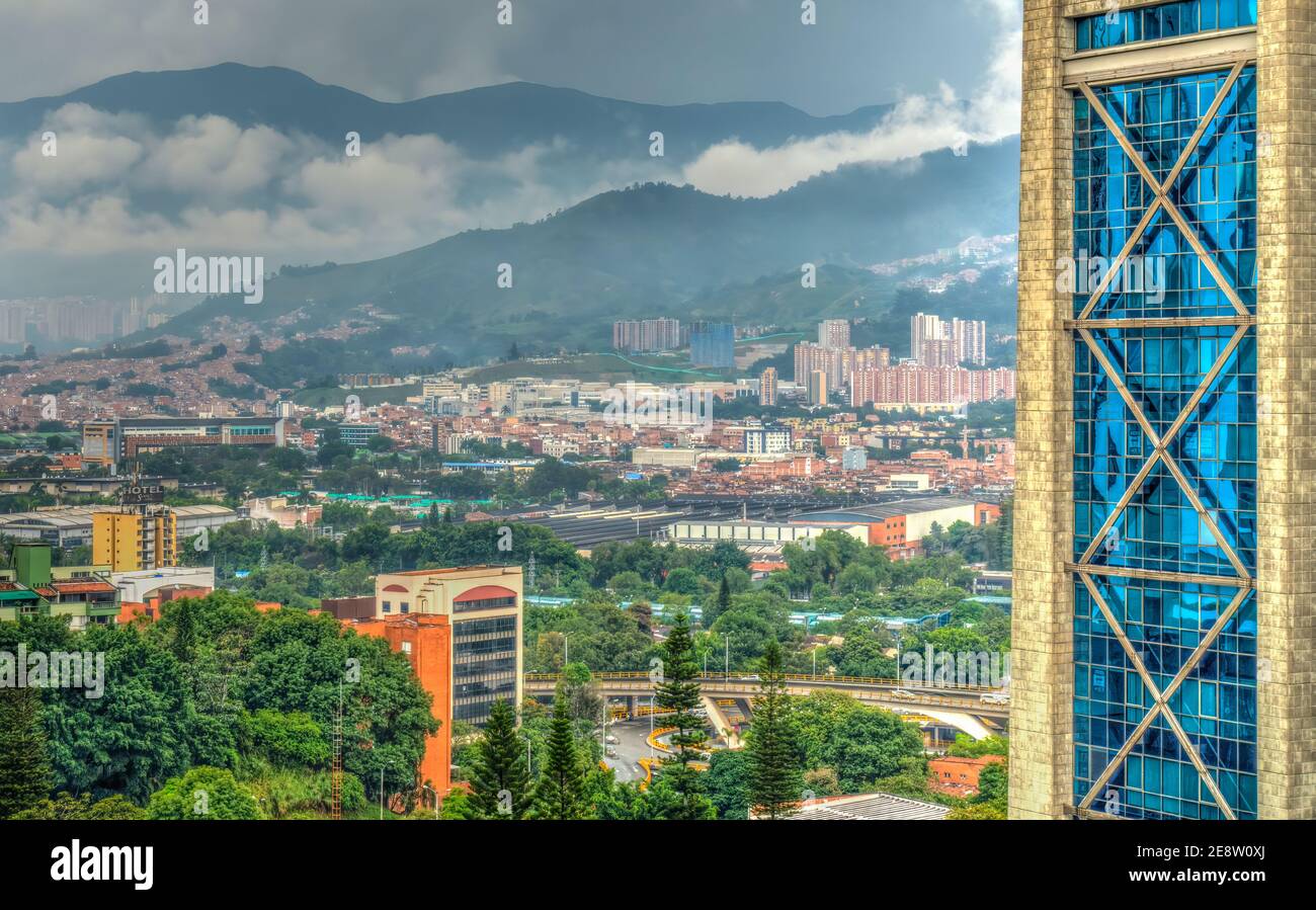 Medellin cityscape, HDR Image Stock Photo - Alamy