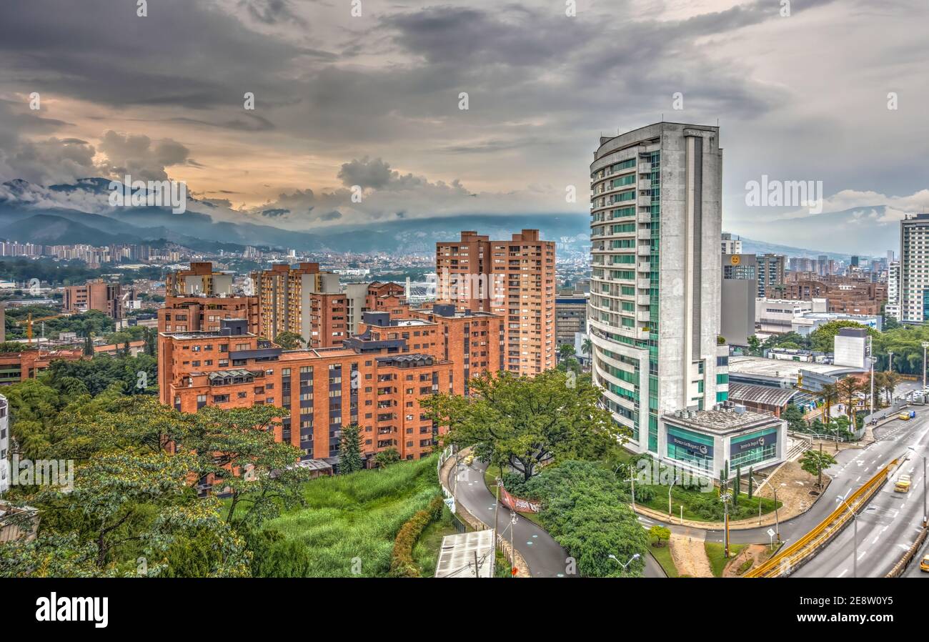 Medellin cityscape, HDR Image Stock Photo - Alamy