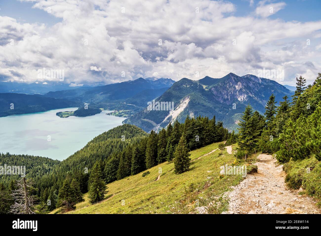 Landscape view from famous Jochberg, Bavaria in Germany Stock Photo - Alamy