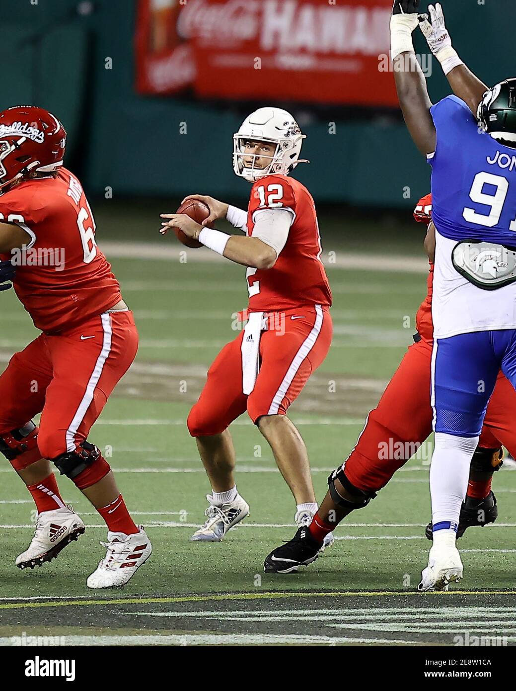 January 31, 2021 - Tulsa Goldem Hurricane quarterback Zach Smith #12 ...