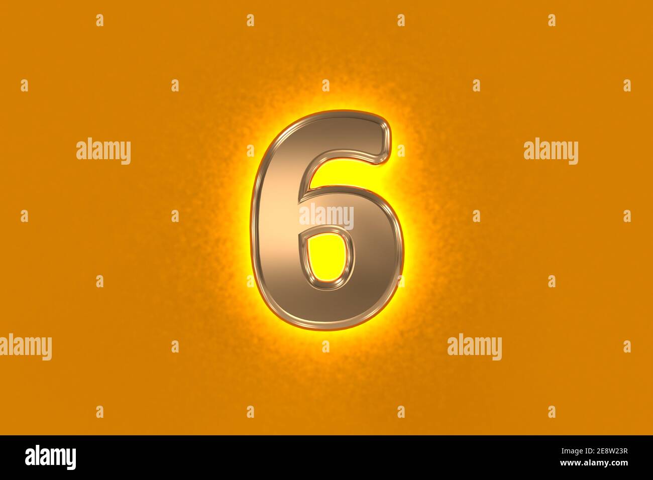 Copper or vintage gold brassy alphabet with yellow noisy backlight ...