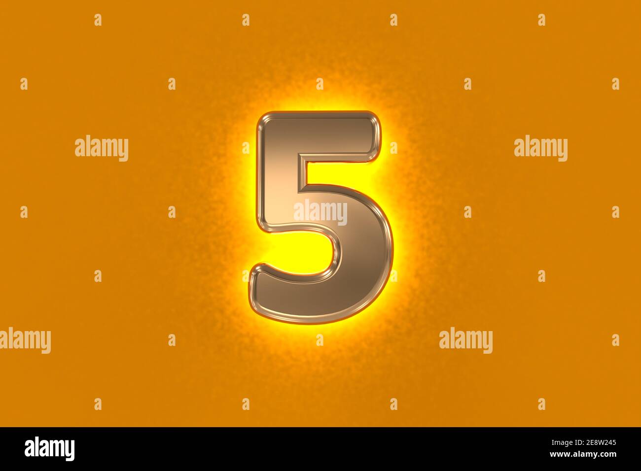 Copper or vintage gold metallic alphabet with yellow noisy backlight ...