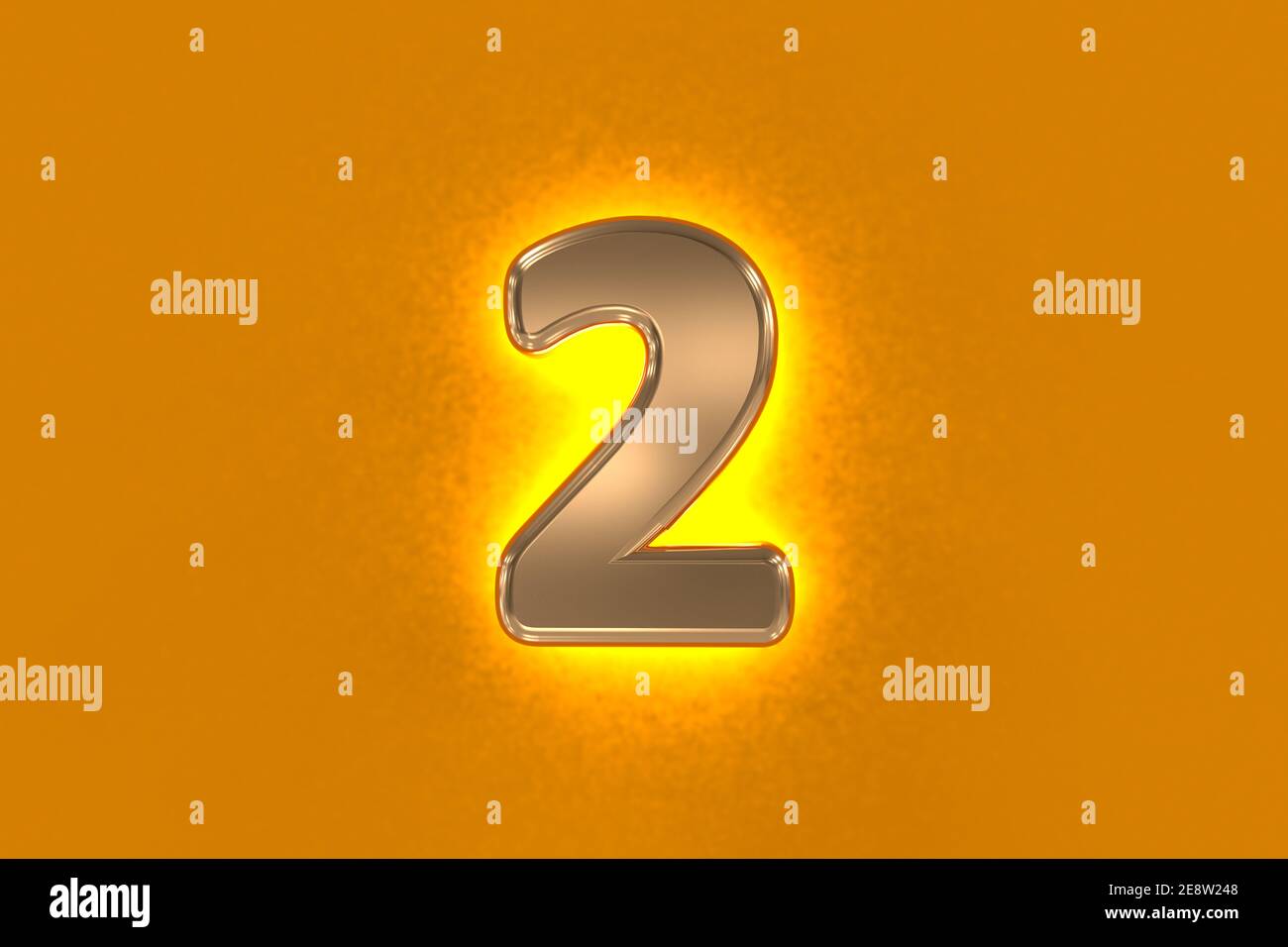 Copper or aged gold brassy alphabet with yellow noisy backlight ...