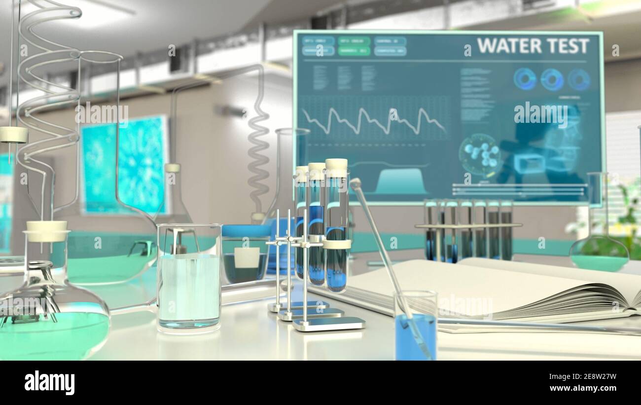 cg medical 3d illustration, medical potable water gene test Stock Photo ...