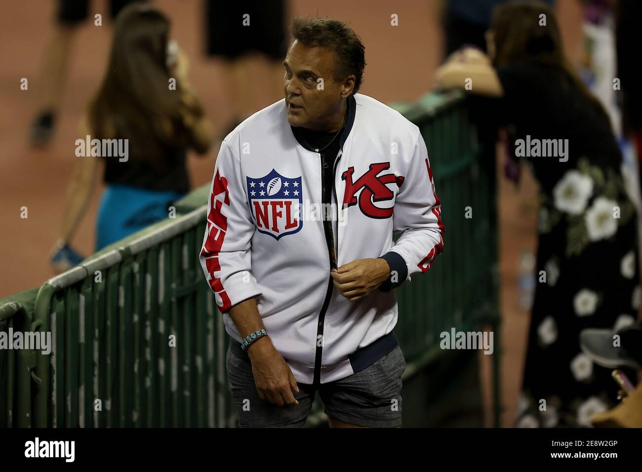 January 31, 2021 - Former NFL Placekicker Nick Lowery watches the ...
