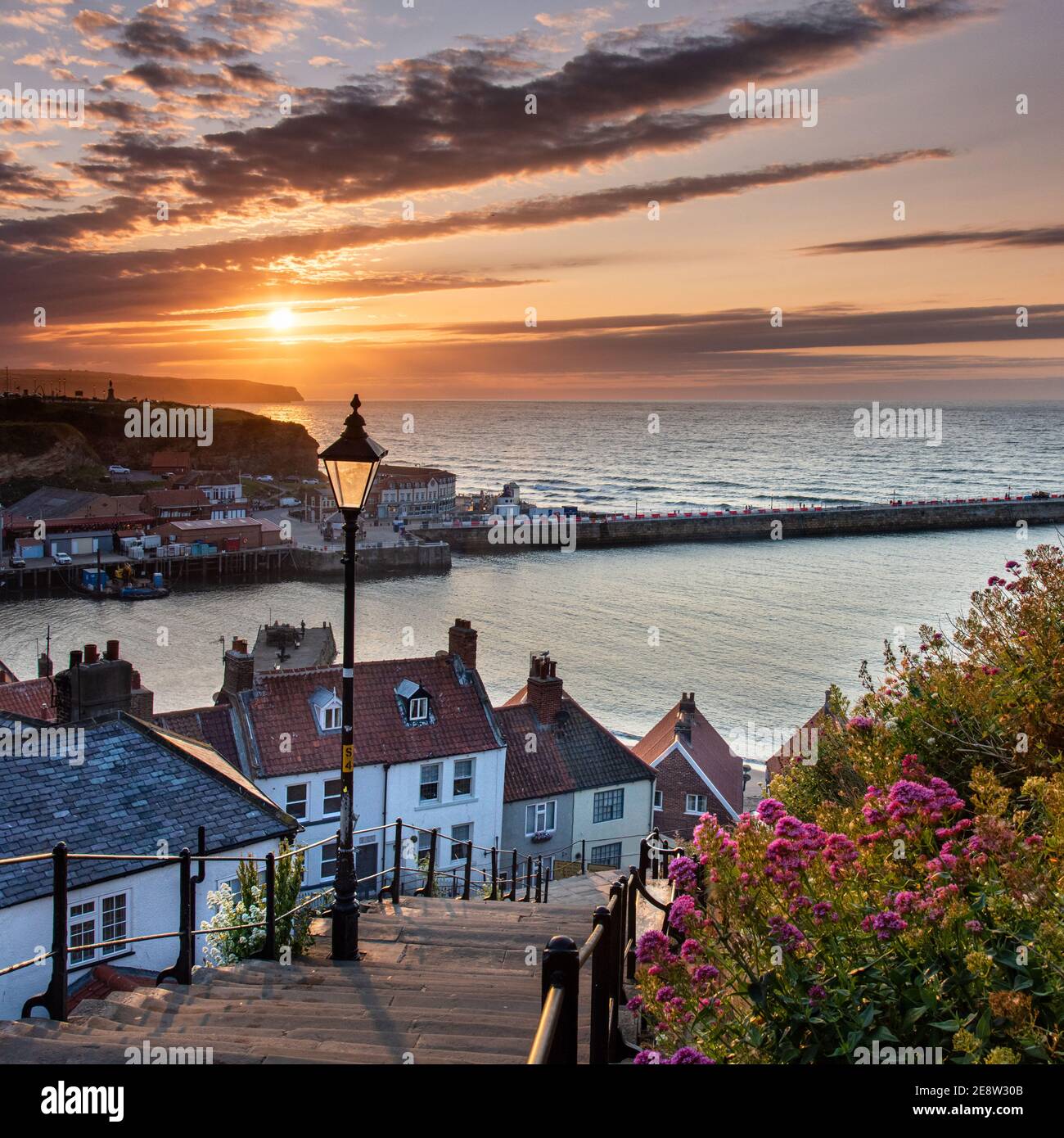 Summer sunset at Whitby Steps Stock Photo - Alamy