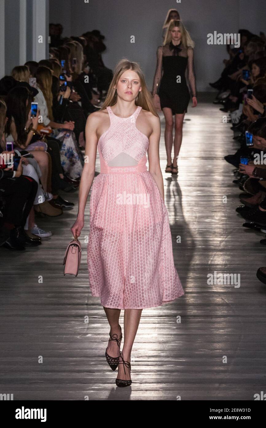 Models on the runway at London Fashion Weekend fashion show, Saatchi ...