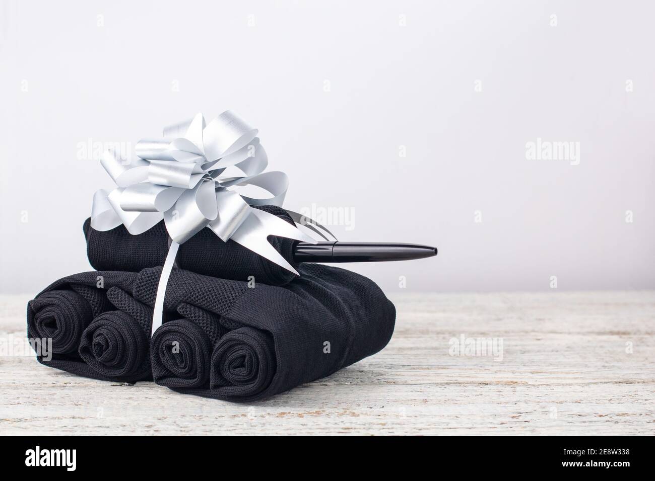 Handmade tanks of socks as gift to men on February 23 on white ...