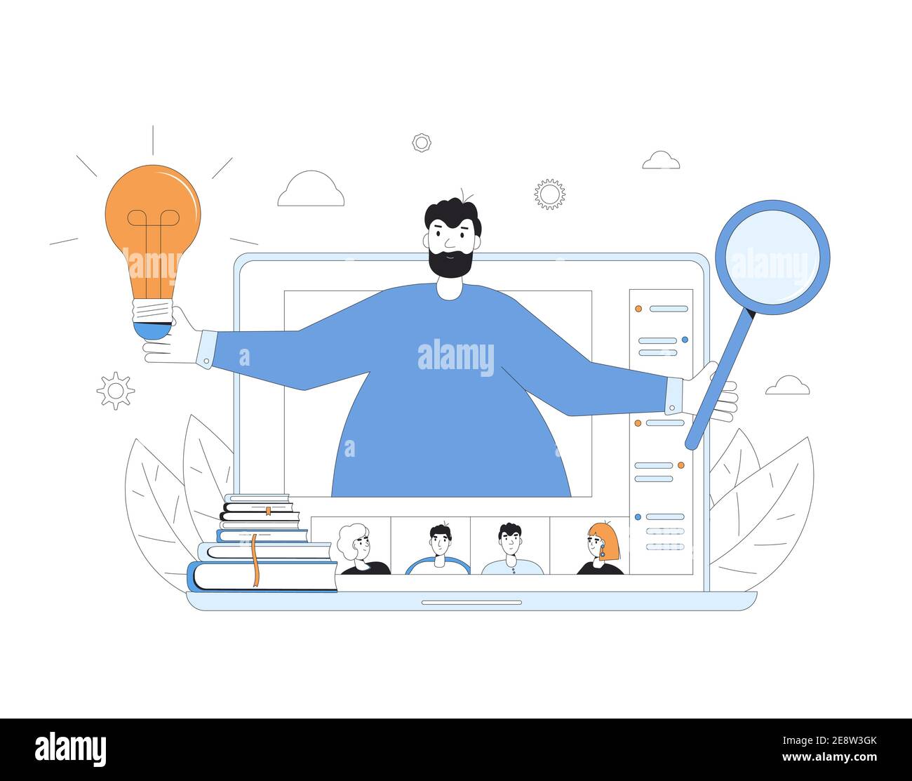 Giving presentation students Stock Vector Images - Alamy