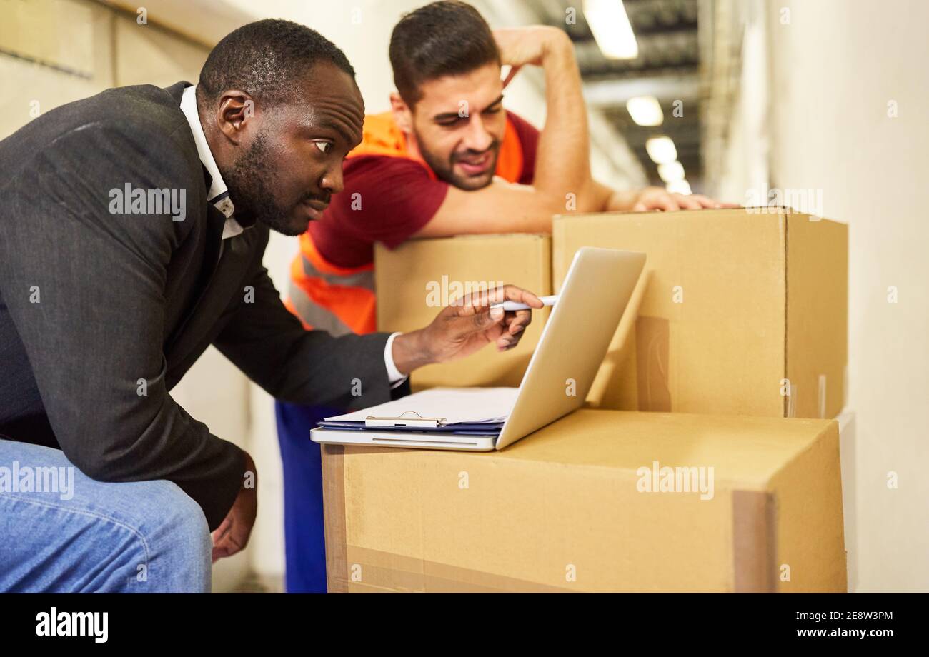 Logistics laptop computer delivery transportation hi-res stock ...