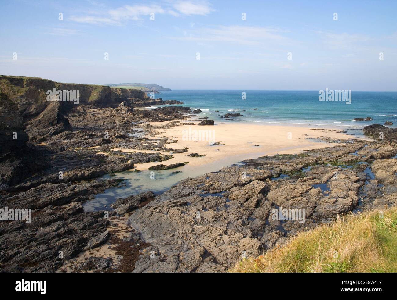 beach and rocks at Harlyn bay on the north cornwall coast Stock Photo ...