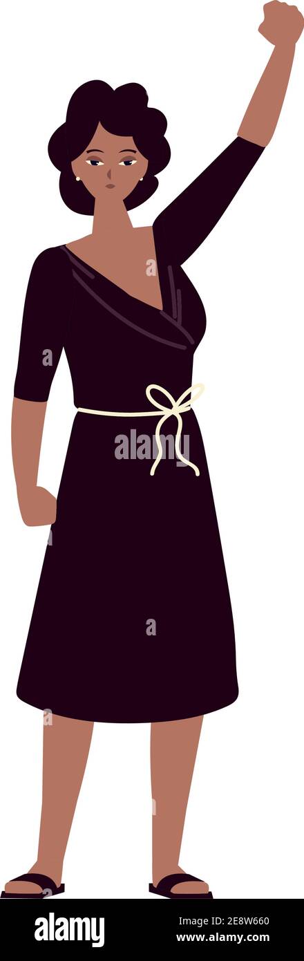 woman characer hand up, female elegant style vector illustration Stock ...