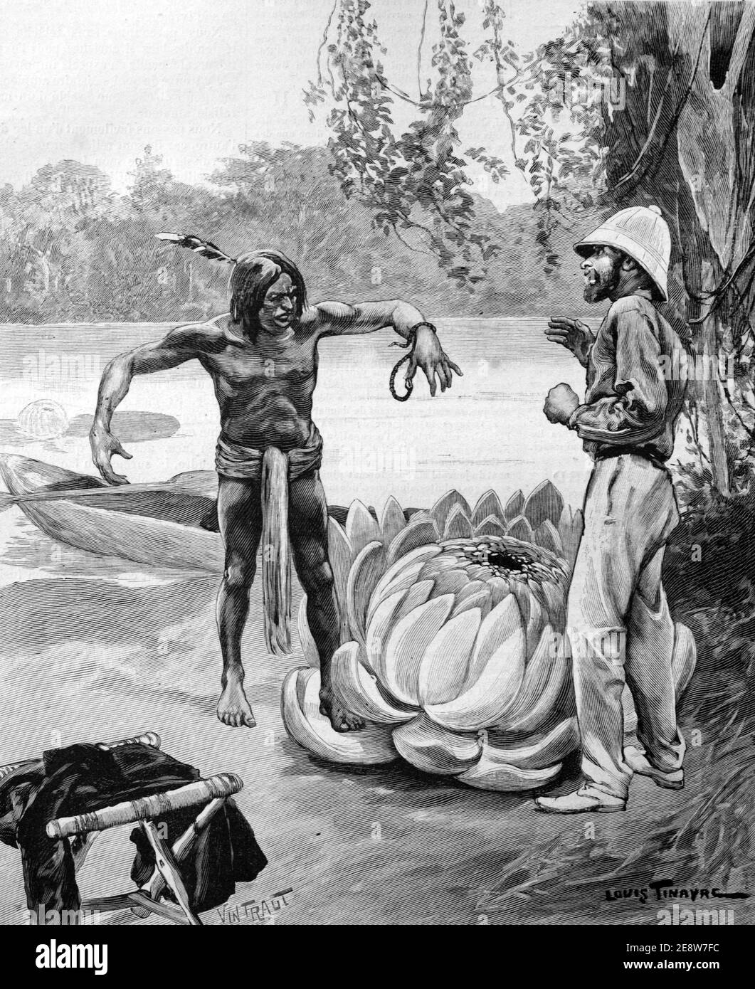 Victoria water lily Black and White Stock Photos & Images - Alamy