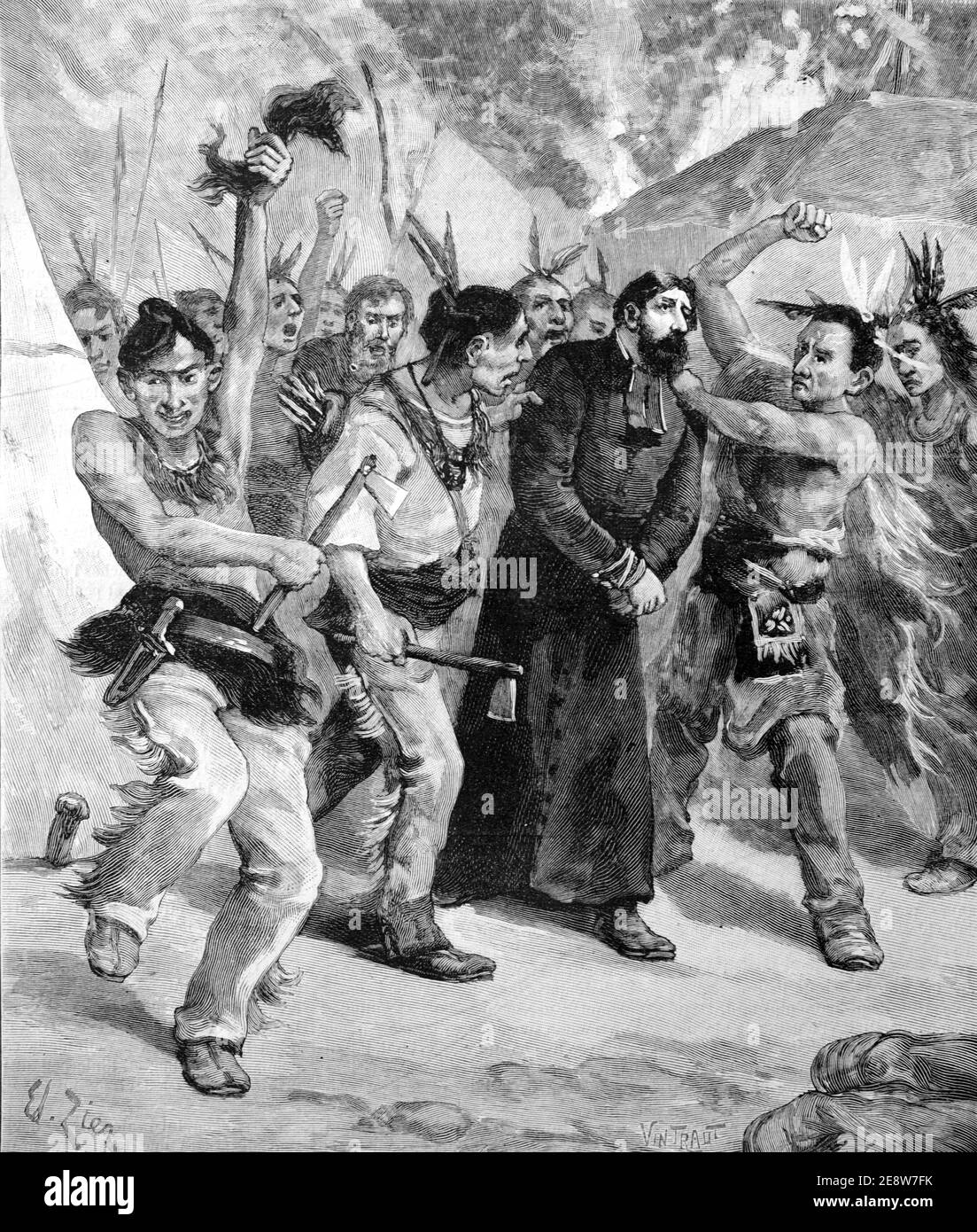 Iroquois Indians or Native Americans, aka Haudenosaunee, Capture ...