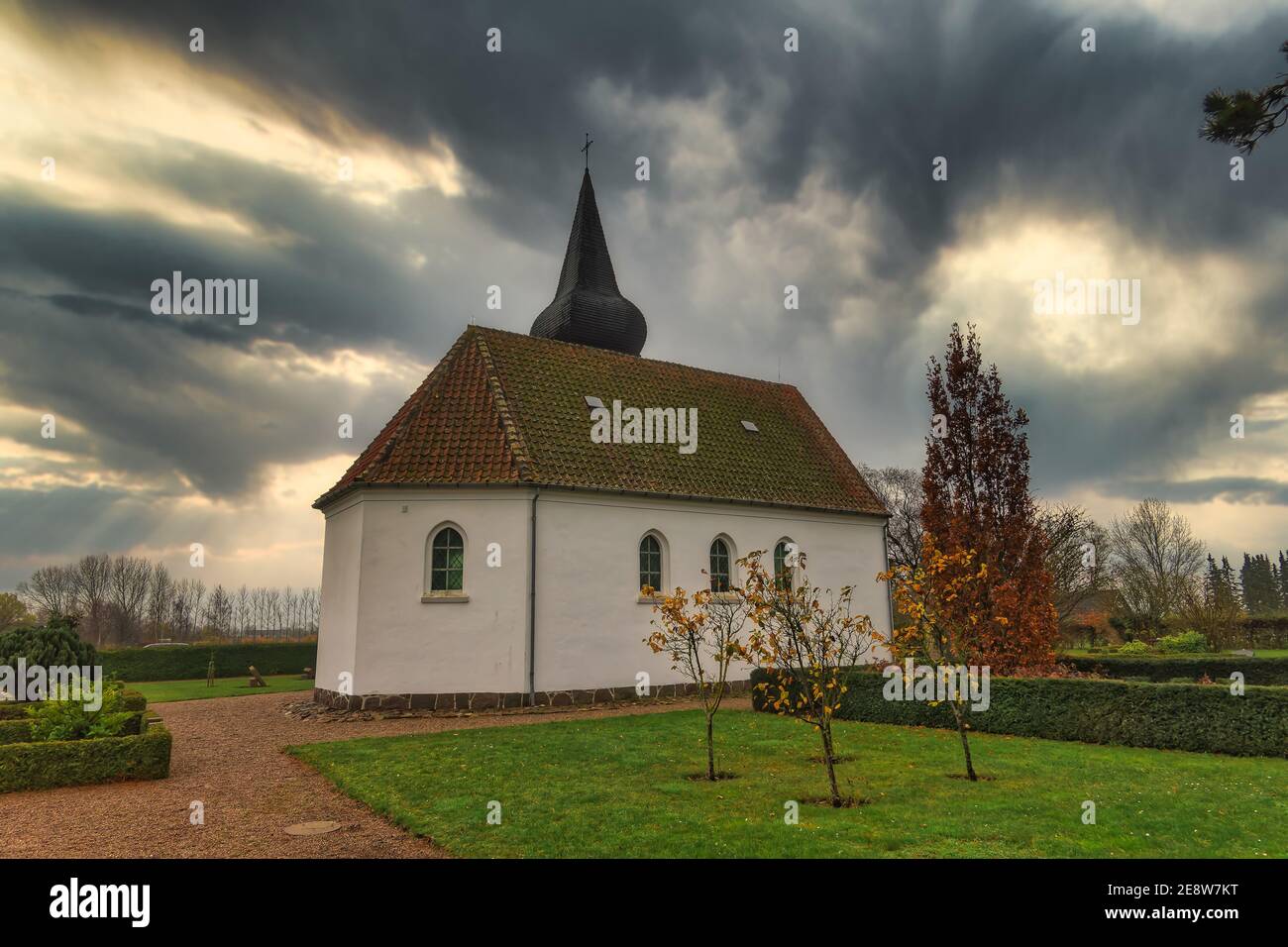Vantore church near Nysted on Lolland in rural Denmark Stock Photo - Alamy