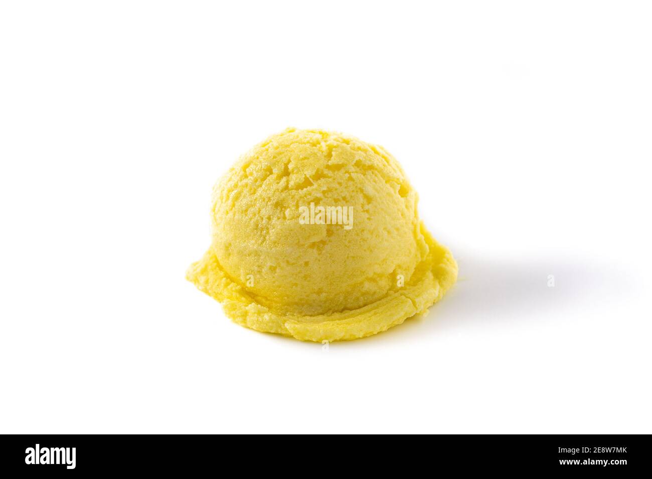Lemon ice cream scoop isolated on white background Stock Photo - Alamy