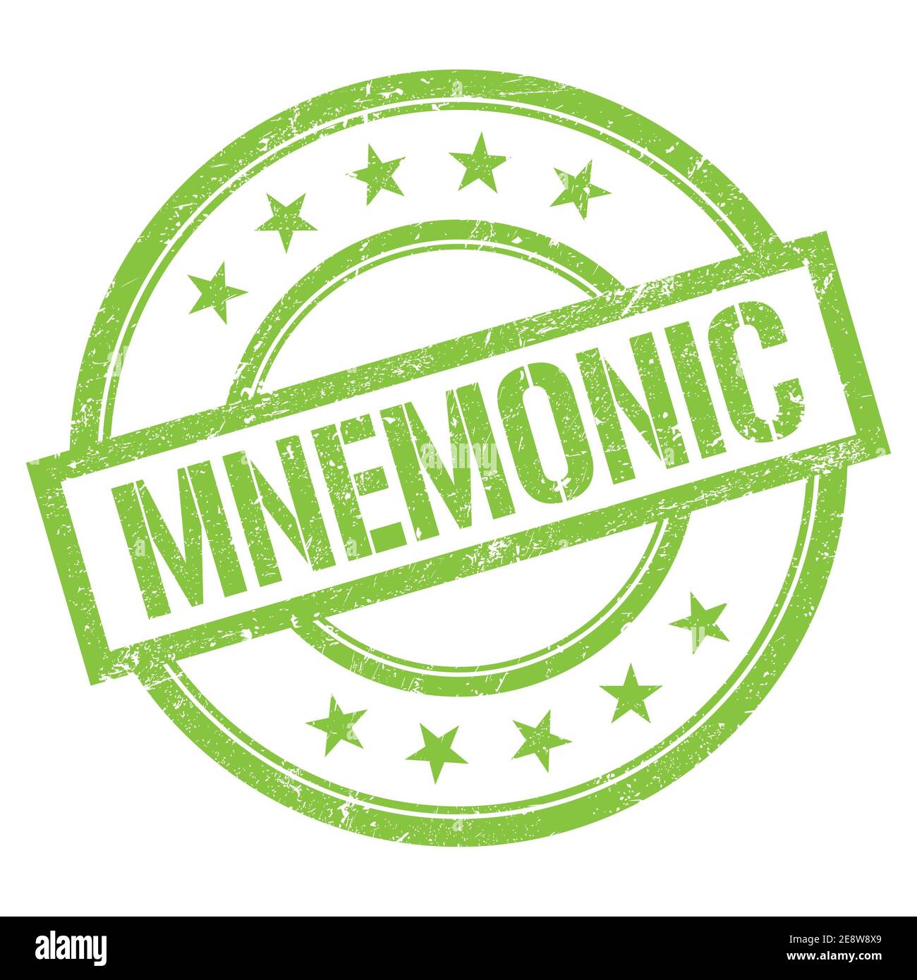 MNEMONIC text written on green round vintage rubber stamp Stock Photo ...