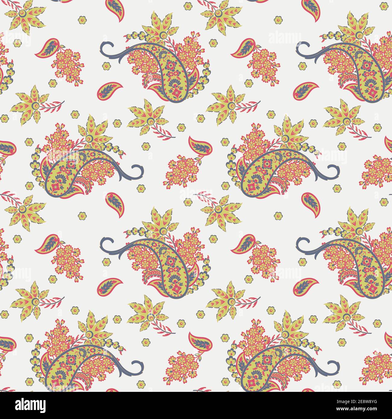 Seamless Paisley pattern in indian batik style. Floral vector ...