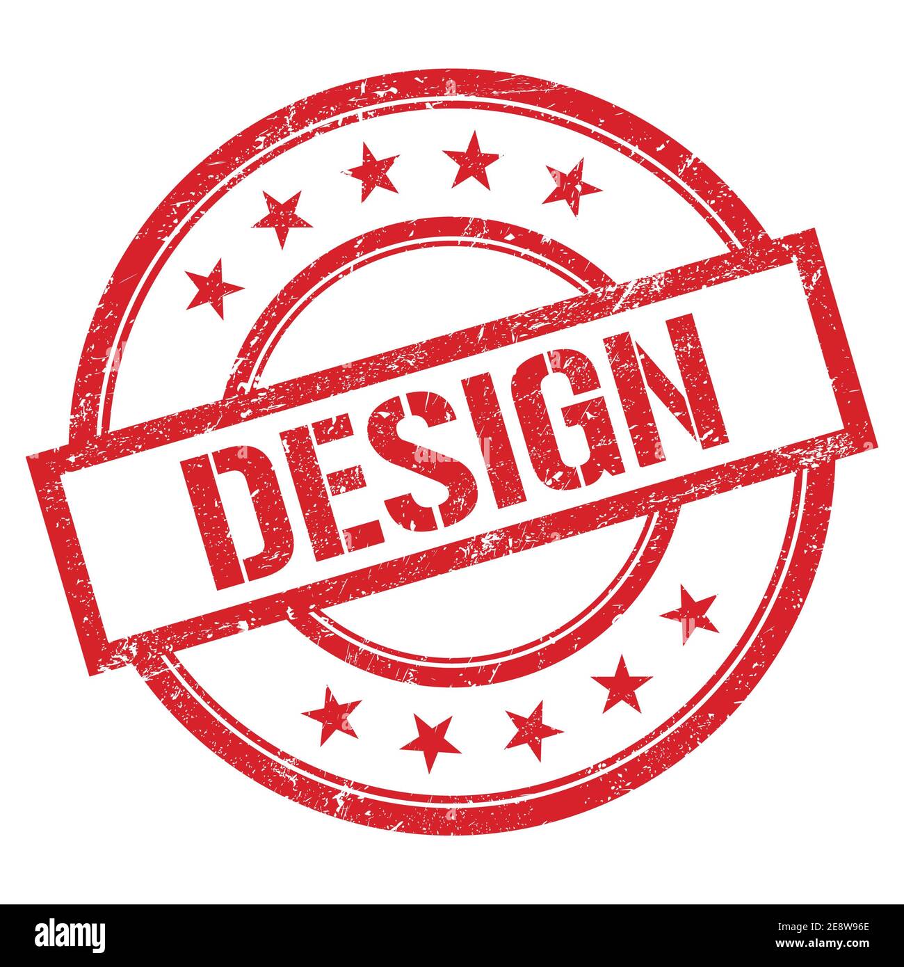 DESIGN text written on red round vintage rubber stamp Stock Photo - Alamy